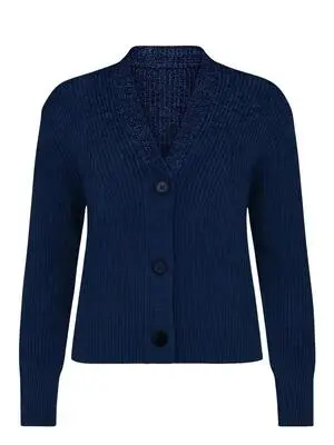 NUVV COLLECTION Cotton Long-sleeve Button-front Cardigan – Navy Color Lightweight Seasonal Layer - Blue