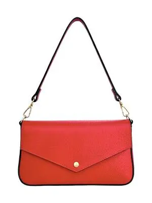 APATCHY LONDON The Munro Scarlet Leather Shoulder Bag Red