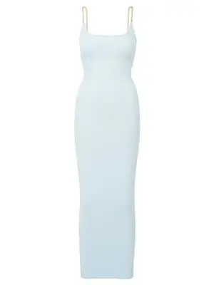 DECOLET THE LABEL Aurelia Knit Chain Dress In Sky - Blue