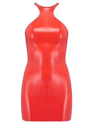 ELISSA POPPY Latex Mini Dress - Red
