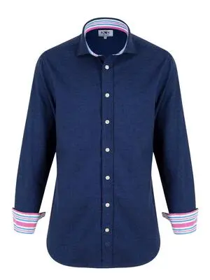 KOY CLOTHING Navy Cotton-cashmere Shirt - Blue