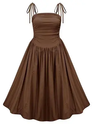 AMY LYNN Alexa Chocolate Puffball Dress - Brown