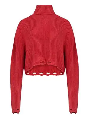 PCFG Your Itch Ripped High Neck Knit Sweat Samba - Red