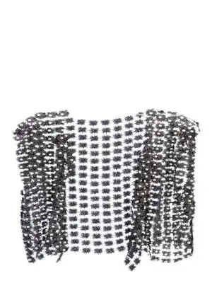 Saachi Floral Shell Pearl Capelet - Black