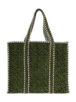 CYC The Leopard Velvet Tote - Green