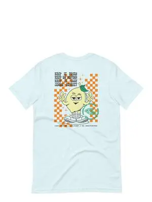 ANCHOR & CREW Ice Lemon Fresh Dial-a-local Organic Cotton T-shirt - Blue
