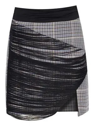 MADEBYZA Assymetric Plaid Skirt - Black