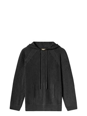 WESTON JON BOUCHER Dune Ottoman Knit Luxury Hoodie With Silk & Wool Dark Smoke - Grey