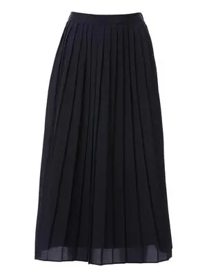 CARLOSLINES Pleated Midi Skirt In Solid - Black