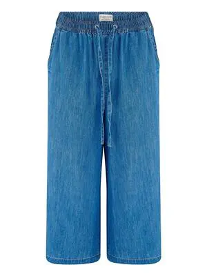 SUGARHILL BRIGHTON Annemarie Cropped Trousers, Mid Denim - Blue