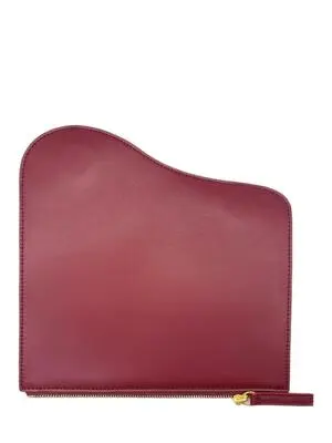RISEMBERG Modular Leather Flap In Merlot Red