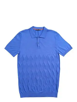 EIGHT X Argyle Knit Polo Royal - Blue