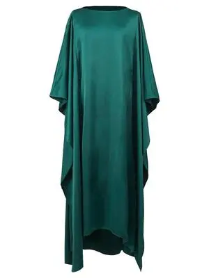 SMART AND JOY Long Kaftan Satin Dress - Green