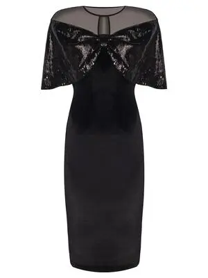 MADEBYZA Velvet Bowed Evening Dress - Black