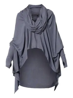 METAMORPHOZA Extravagant Tunic With Scarf Collar - Grey