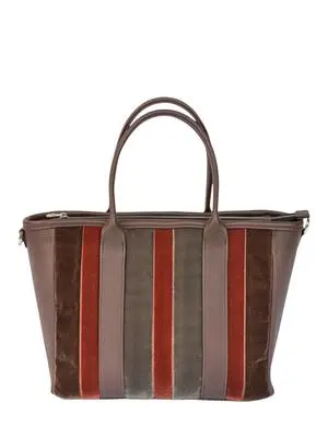 VELVET ATELIER Brown / Green Betty Brown Shoulder Bag - Brown/green