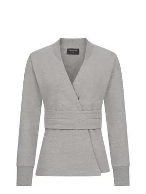 MARIANNA DÉRI Gray Deluxe Wrap-look Sweatshirt - Grey