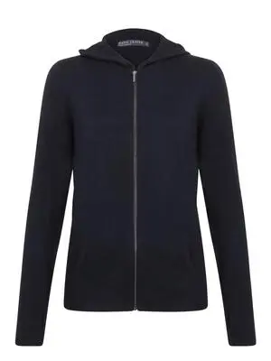 PAUL JAMES KNITWEAR Heavyweight Merino Activewear Hooded Eirene Jumper - Black