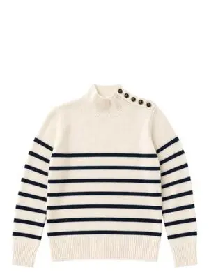 MAISON LOINTAINE Harbor Hug Marine Off Pure Prestige Cashmere - White