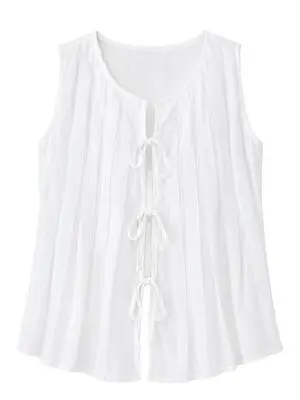 Mind Traveler Gigi Linen Top - White