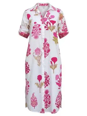 MARY MARSHMALLOW Vacay Dress Floral Block Print - Pink