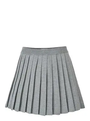 SALANIDA Piccolo Pleated 100% Merino Mini Skirt Light - Grey