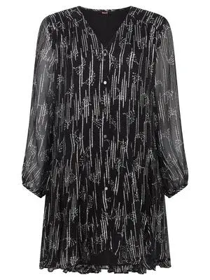 ROSE & NANCY Black / Silver Ophelia Sparkle Black Silver Mini Dress - Black/silver