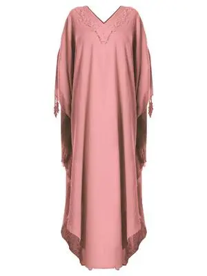 ZHENABIA Boho Kaftan Summer Maxi Dress - Pink