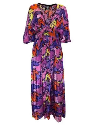 ANY OLD IRON Multicolor Runaway Kaftan Dress - Orange