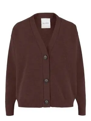 SALANIDA Bene 100% Merino Cardigan Chocolate - Brown