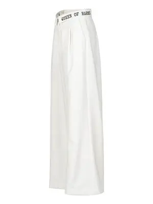 VAZAF Vazaf Wide Leg Tailored Trousers With Embroidered Waistband
