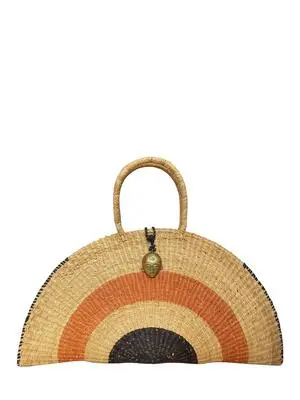 SOKONA Neutrals / Kusana Xtra Half-moon Handwoven Bag Earth Arc - Orange