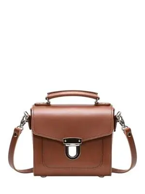 ZATCHELS Handmade Leather Sugarcube Plus Handbag Chestnut - Brown
