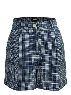 SMART AND JOY Micro Houndstooth Short Pants - Grey