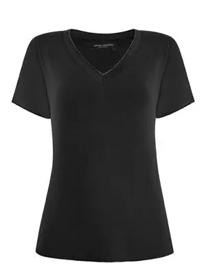 JAMES LAKELAND V-neck T-shirt - Black