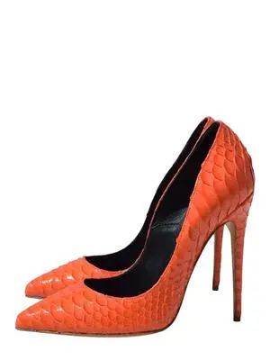 AETHRA SHOES Aster Pointed Toe High Heel Stiletto Pumps - Orange
