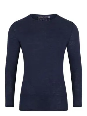 PAUL JAMES KNITWEAR Midweight Merino Activewear Base Layer Zeus Top Navy Blazer - Blue