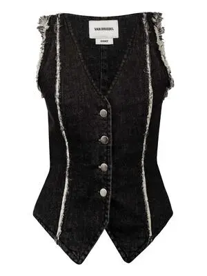 VAN BRUSSEL Saint Jacques Denim Vest - Black