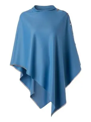 FRANCHETTI BOND Gisella Denim Button Poncho - Blue