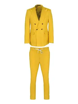 DAVID WEJ Hugo Linen Double Breasted Suit Mustard - Yellow