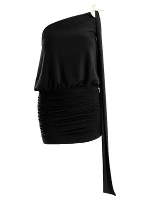 MAISON DE GALA Maison De Gala One-Shoulder Mini Dress Black