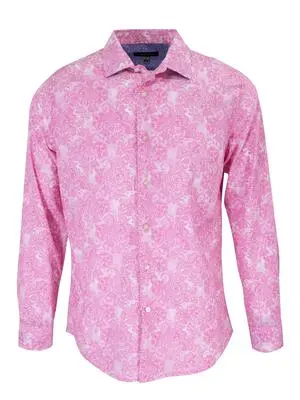 LORDS OF HARLECH Nigel Paisley Wave Shirt - Pink