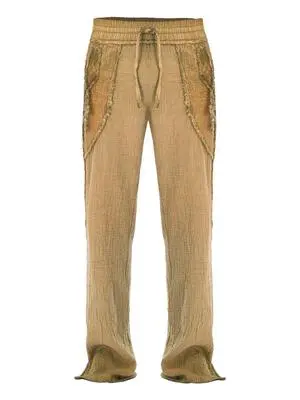 ZHENABIA Tribe Pants Boho Cotton Summer Pants In Desert Sand - Brown