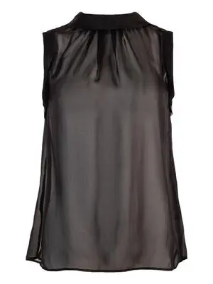 HELENE GALWAS Benice Sleeveless Silk Blouse - Black