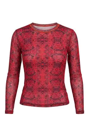 JANARA JONES Snakes Print Mesh Tsara Top