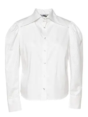 ARTISTA Honey" Long Sleeve Shirt With Laser-cut Sleeves - White