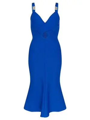 SOUR FIGS Stretch Jersey Cut-out Bandage Midi Dress In Cobalt - Blue