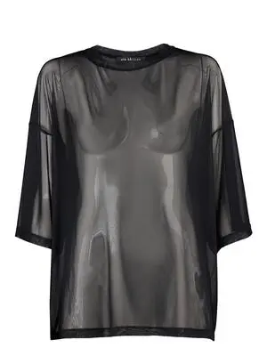 UNA BERZINA Sheer Oversized Mesh T-shirt - Black