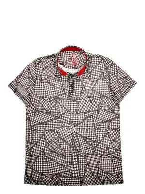 EIGHT X Geo Print Polo Shirt - Black