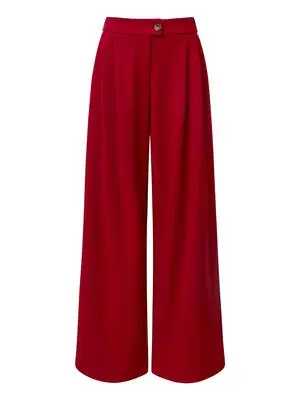 JAMES LAKELAND Burgundy Wide Leg Suit Trousers - Red